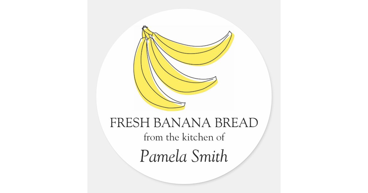 Banana Bread Labels, From the Kitchen Of... Classic Round Sticker | Zazzle