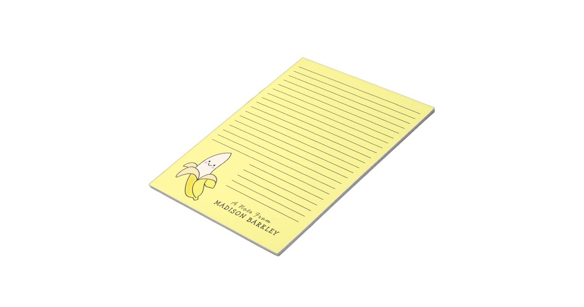 Banana Kid's Cute Kawaii Stationary Notepad | Zazzle