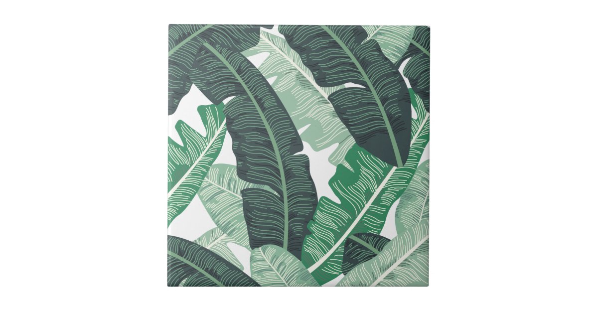 Banana Leaf Ceramic Tile | Zazzle