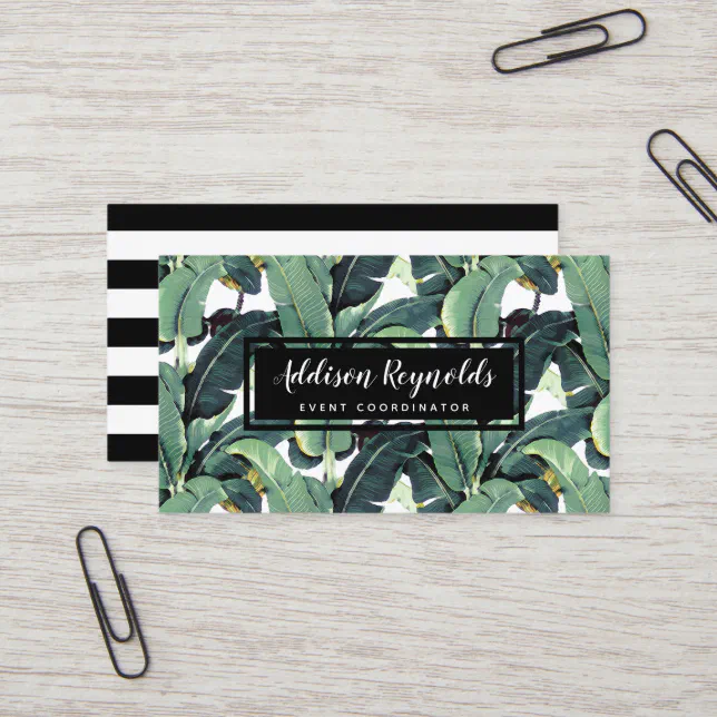 Banana Leaves Palm Tree Tropical Business Card | Zazzle