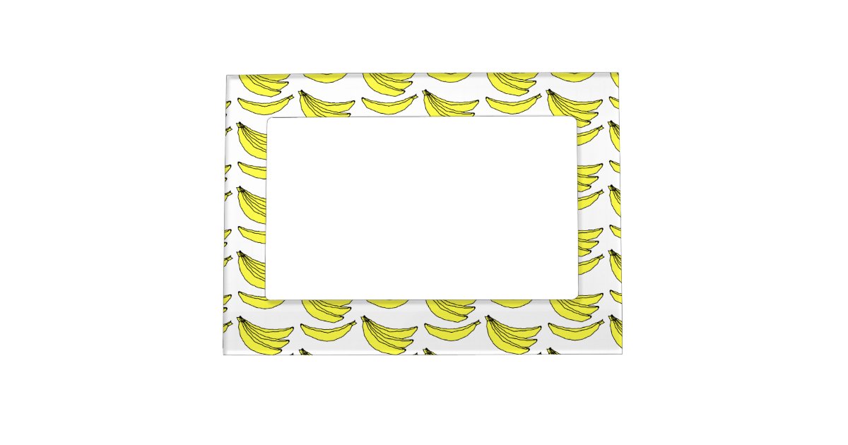 Banana Pattern. Magnetic Picture Frame | Zazzle