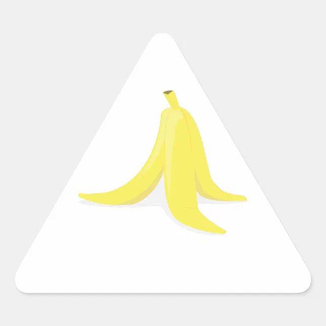 Banana Peel Triangle Sticker | Zazzle