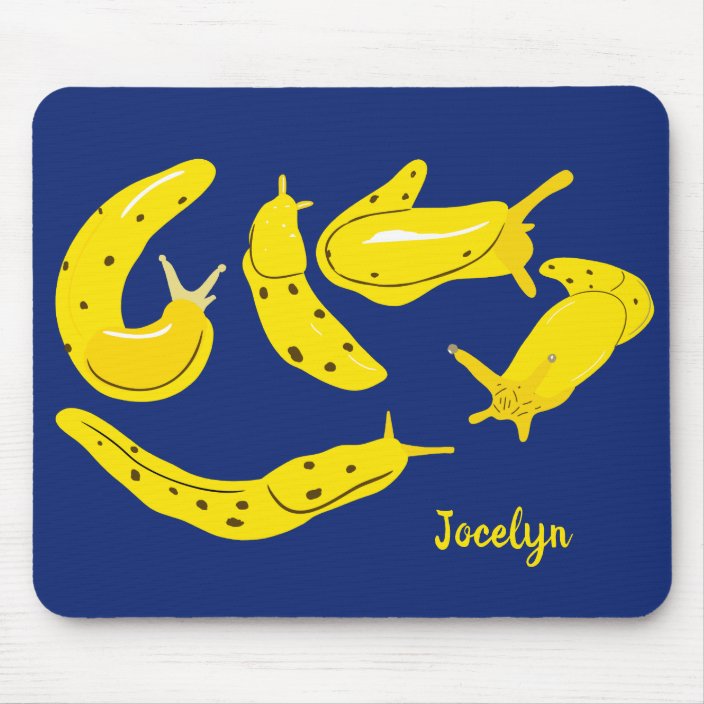 Banana Slugs Yellow and Blue Personalized Mouse Pad | Zazzle.com
