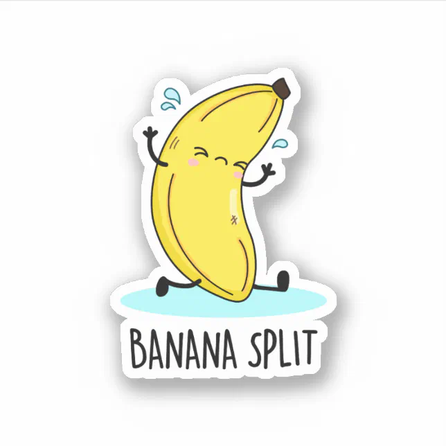 Banana Split Funny Dancing Banana Pun Sticker | Zazzle