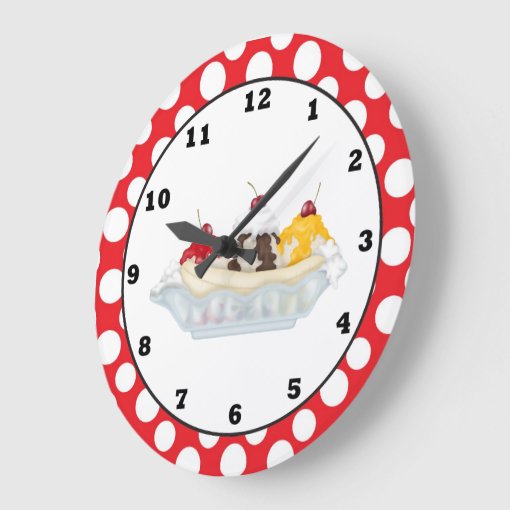Banana Split sweet treat wall clock | Zazzle