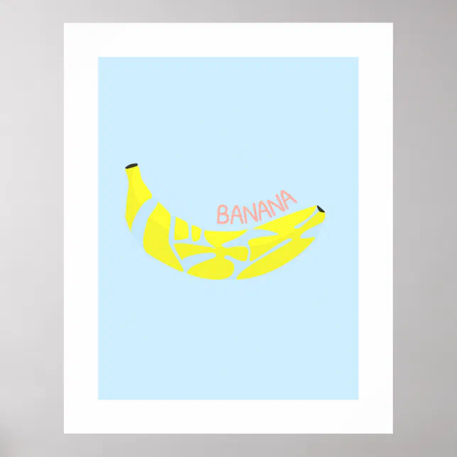 Banana Word in Japanese, Kanji, Hiragana Word Art Poster | Zazzle