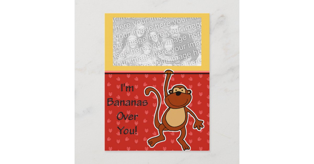 Bananas Over You Valentine Postcard | Zazzle