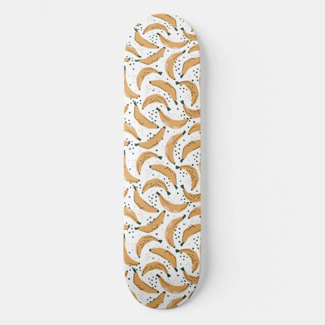 Bananas Pattern Yellow Fruit Trendy Artistic Fun Skateboard | Zazzle