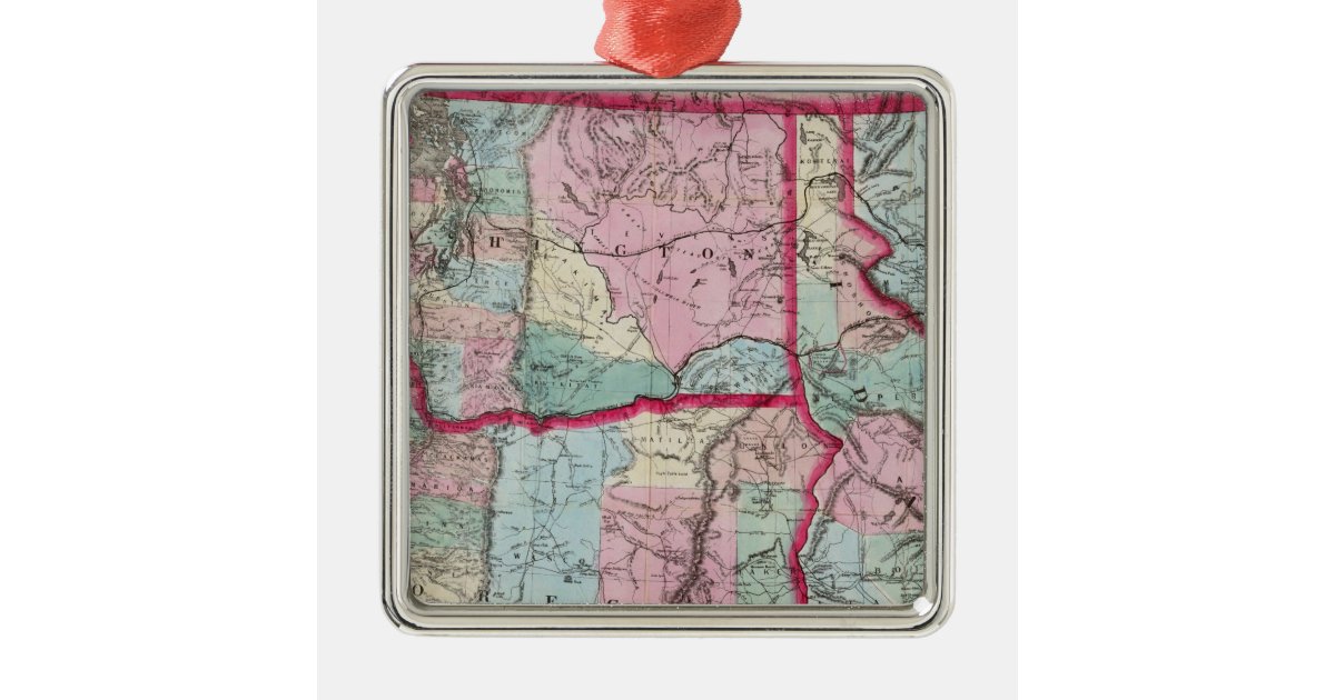 Bancroft's Map Of Oregon, Washington, Idaho Metal Ornament | Zazzle
