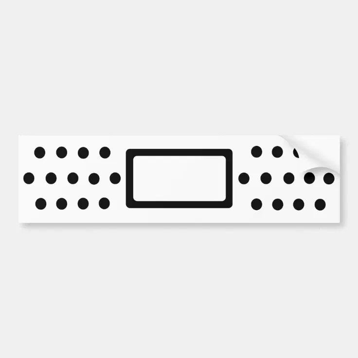 band aid black and white bumper sticker | Zazzle