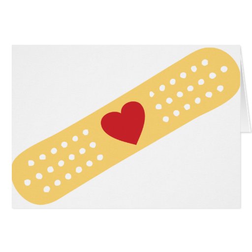 Band-Aid With A Red Heart Greeting Cards | Zazzle