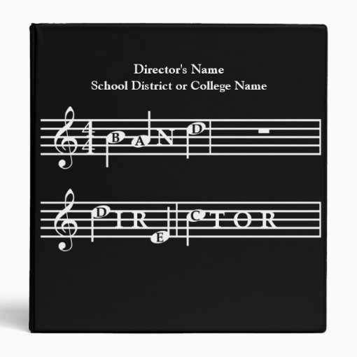 Band Director Personalized Gift Binder | Zazzle