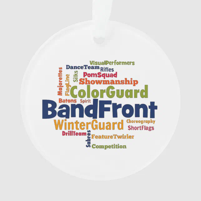 Band Front Word Cloud Ornament | Zazzle