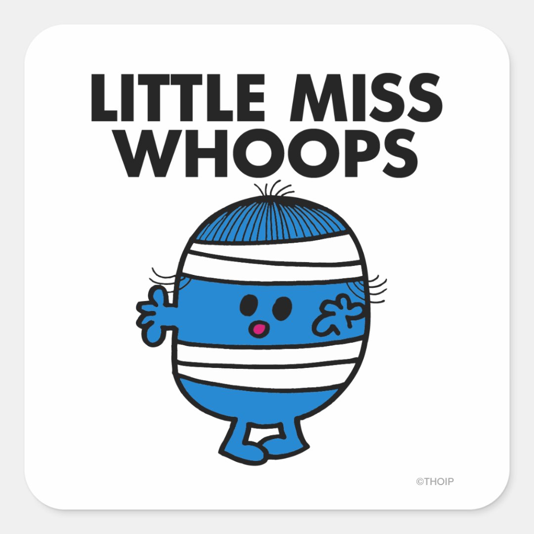 Bandaged Little Miss Whoops Square Sticker | Zazzle