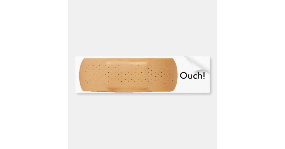 bandaid, Ouch! Bumper Sticker | Zazzle