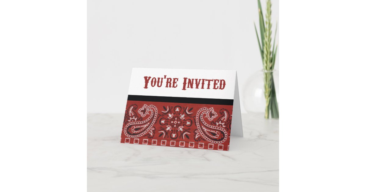 Bandana invitation | Zazzle