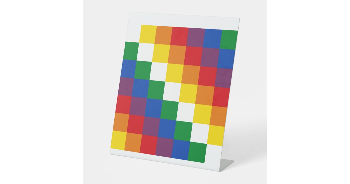 Bandera Andina de la Wiphala Andes Qulla Suyu Flag Pedestal Sign | Zazzle