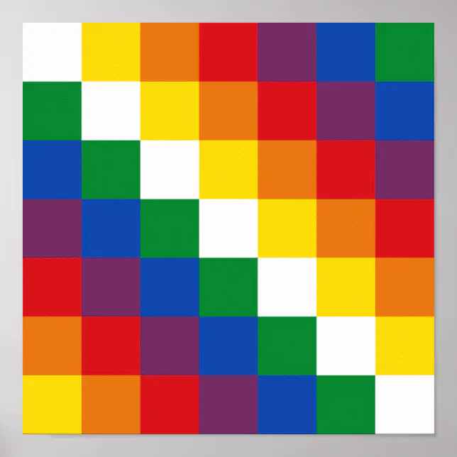 Bandera de la Wiphala Andes Qulla Suyu Flag Poster | Zazzle