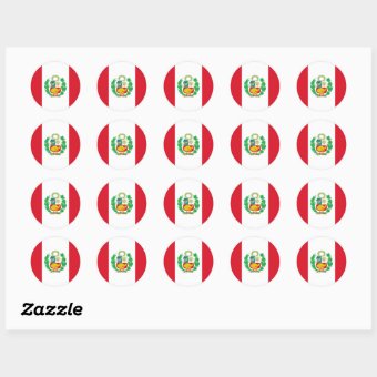 Bandera del Perú - Flag of Peru Classic Round Sticker | Zazzle