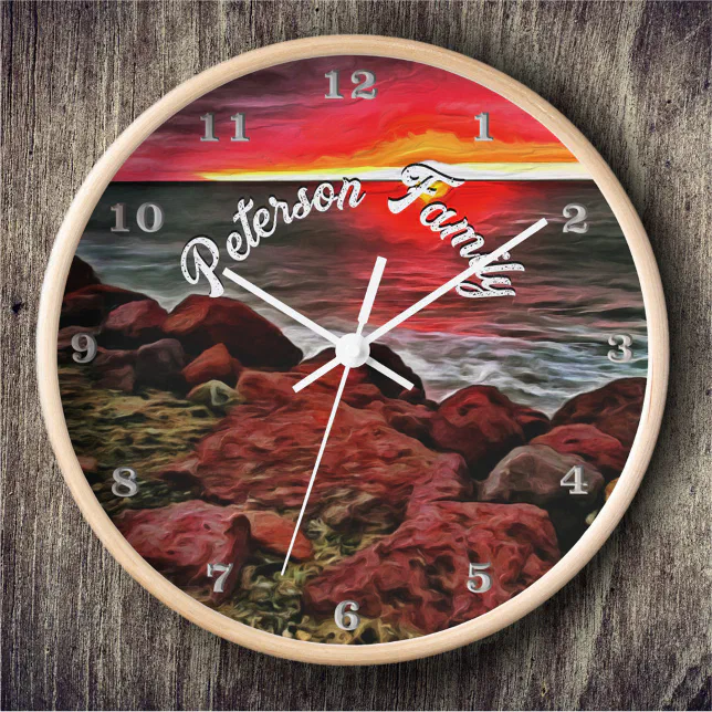 Banderas Rocky Sunset 914 Clock | Zazzle