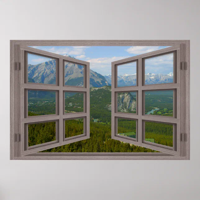 Banff Canada 6 Pane Open Window Poster | Zazzle