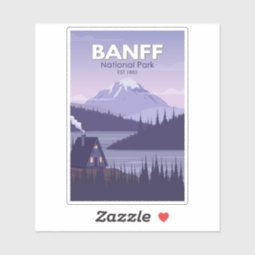 Banff National Park Canada Travel Vintage Sticker | Zazzle
