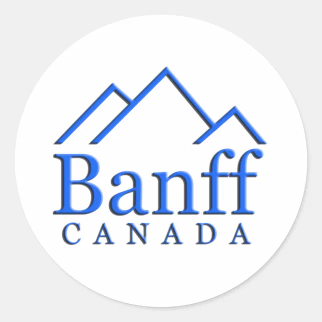 Banff national park logo classic round sticker | Zazzle