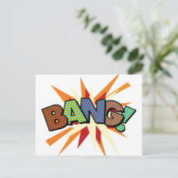 BANG Fun Retro Comic Book Pop Art Postcard | Zazzle