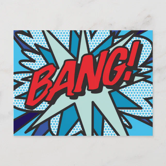 BANG Fun Retro Comic Book Pop Art Postcard | Zazzle