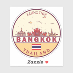 Bangkok Thailand City Skyline Emblem Sticker | Zazzle