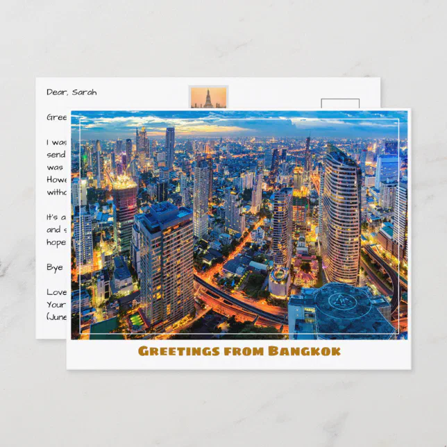 Bangkok Thailand Skyline Modern Postcard | Zazzle