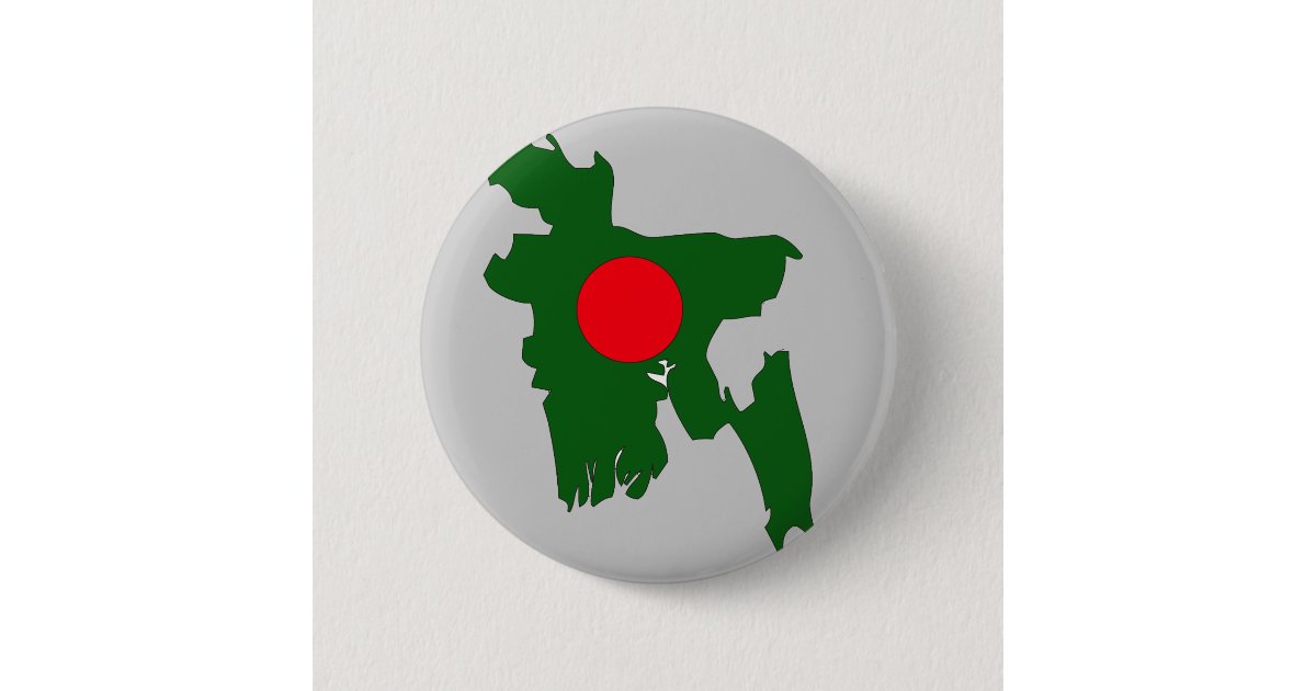 Bangladesh flag map button | Zazzle