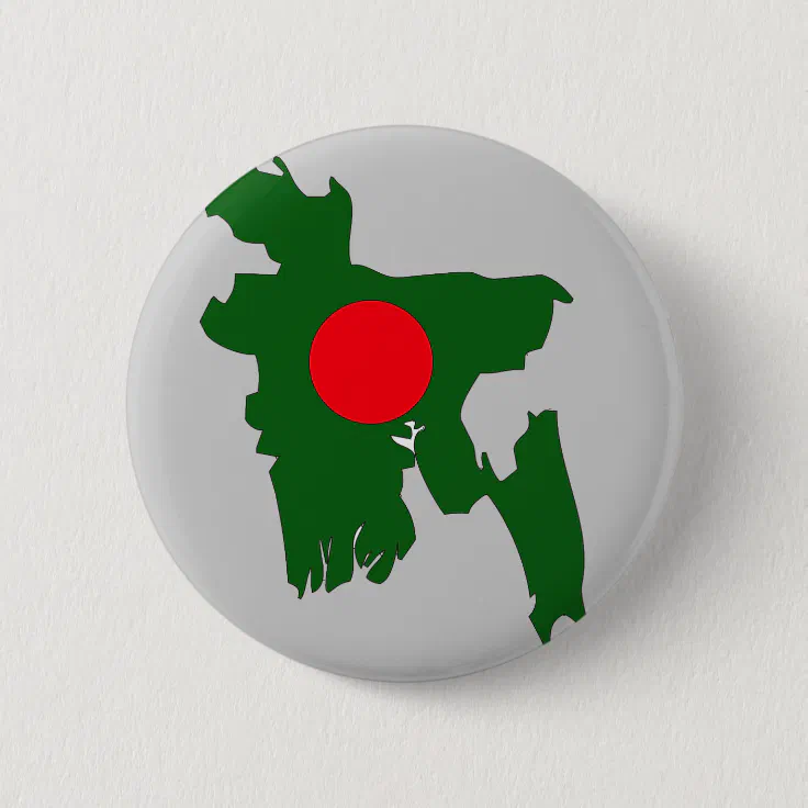 Bangladesh flag map button | Zazzle