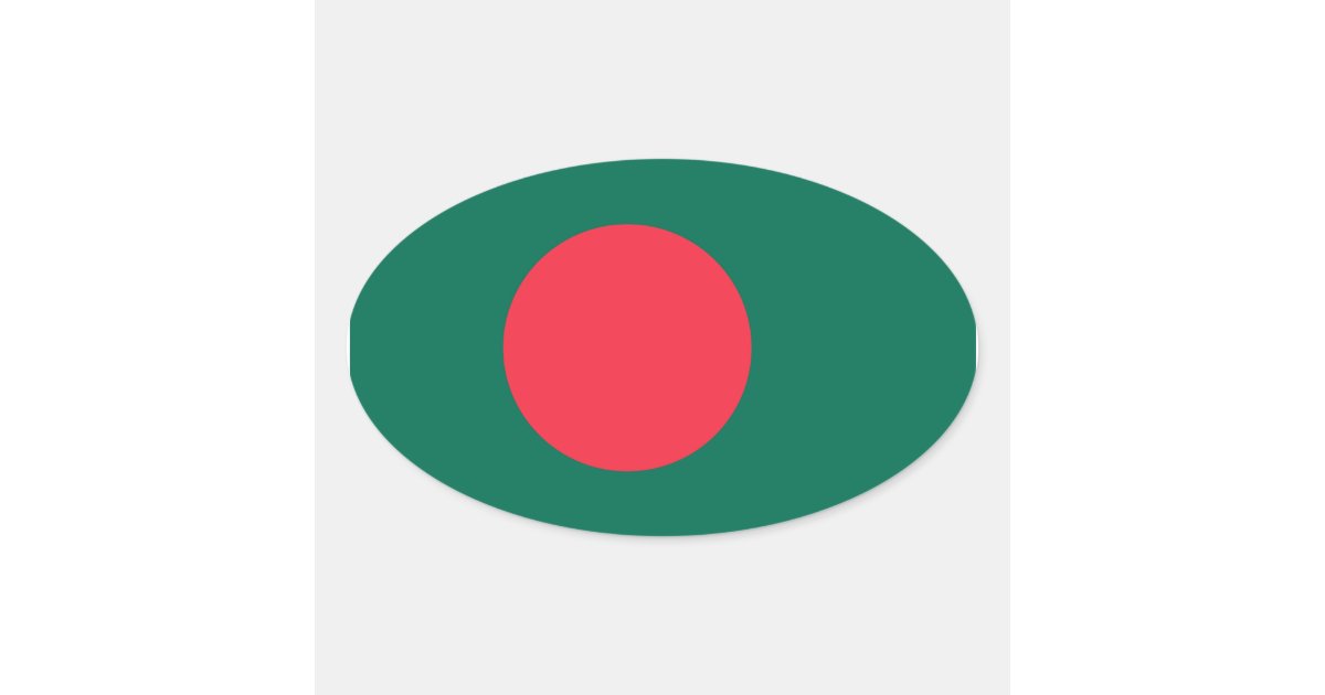 Bangladesh Flag Oval Sticker | Zazzle