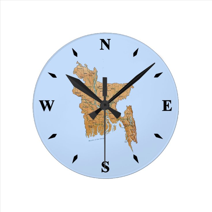 Bangladesh Map Clock | Zazzle