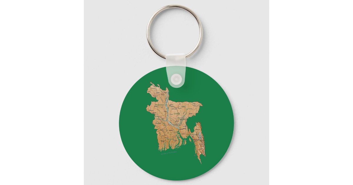 Bangladesh Map Keychain | Zazzle