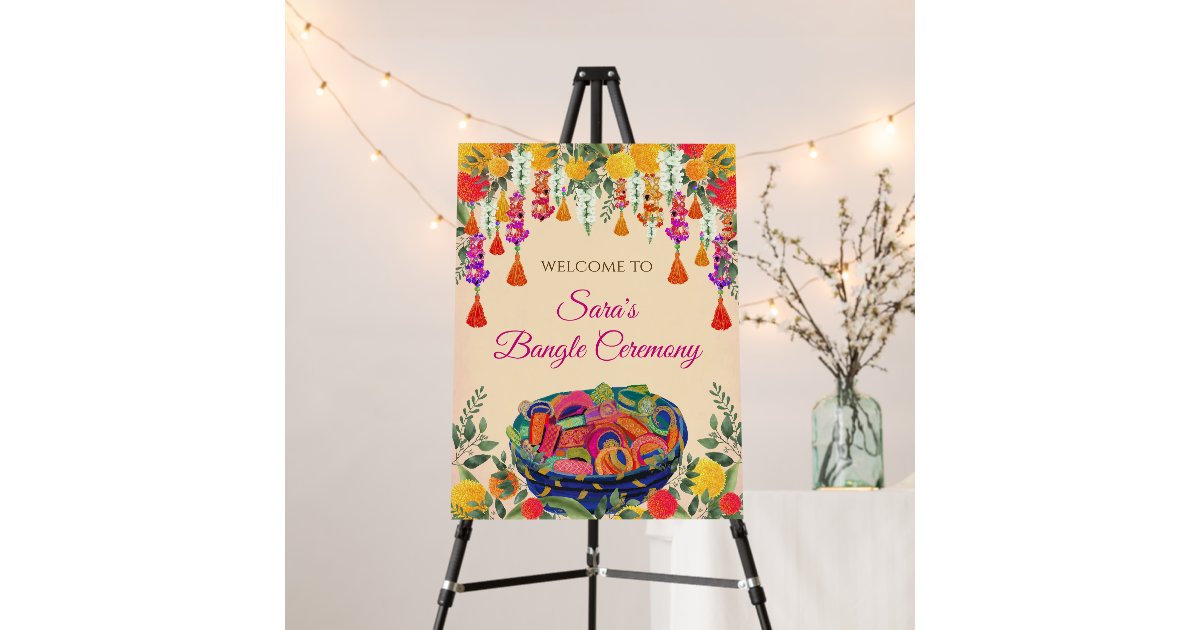 Bangle ceremony Signs as Bangle welcome signs | Zazzle