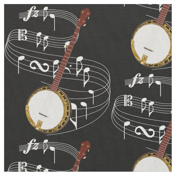 Banjo Fabric | Zazzle