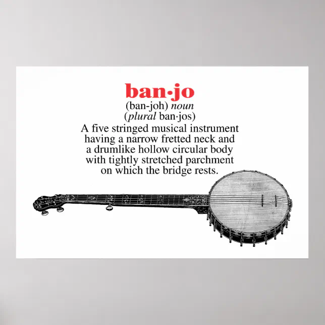 Banjo Definition Poster | Zazzle