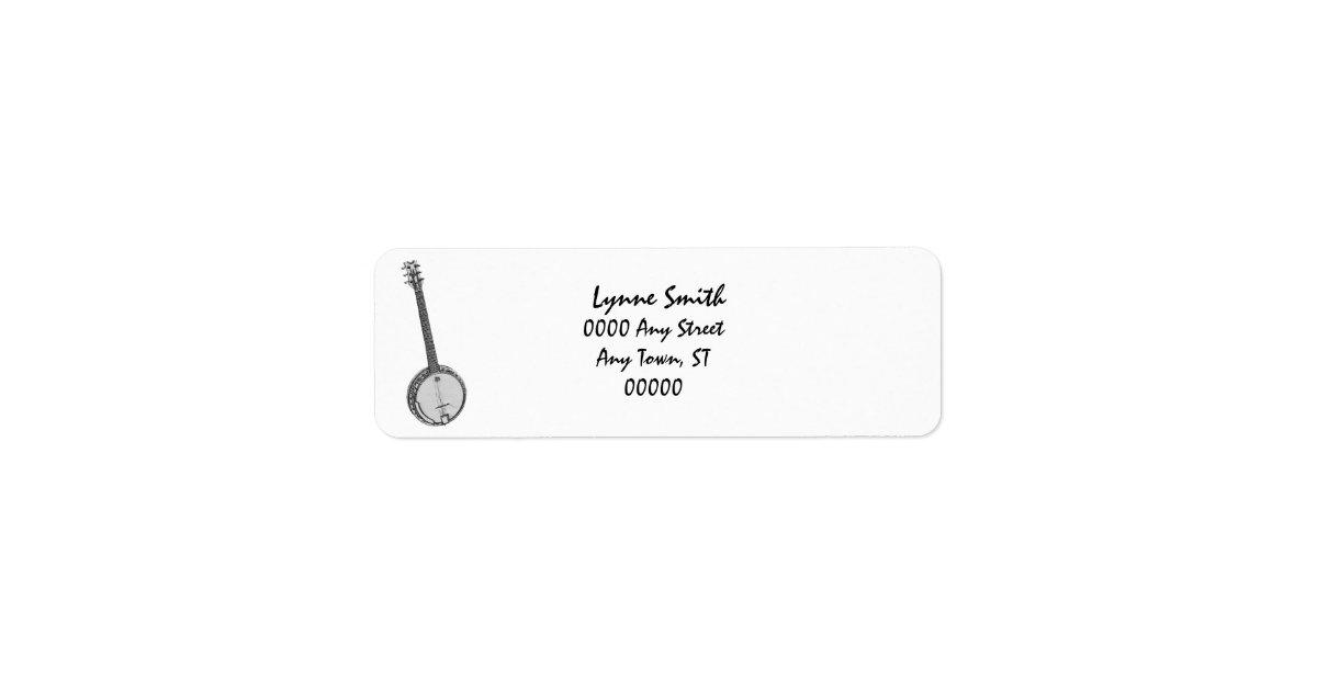 Banjo "Drawing" Label | Zazzle