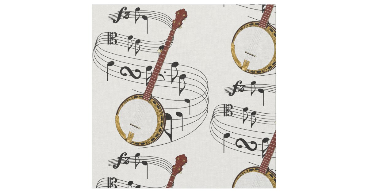 Banjo Fabric | Zazzle