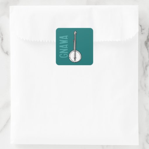 Banjo Gnawa Square Sticker | Zazzle