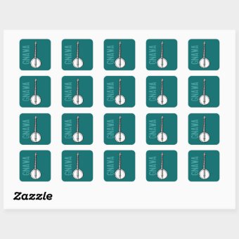 Banjo Gnawa Square Sticker | Zazzle