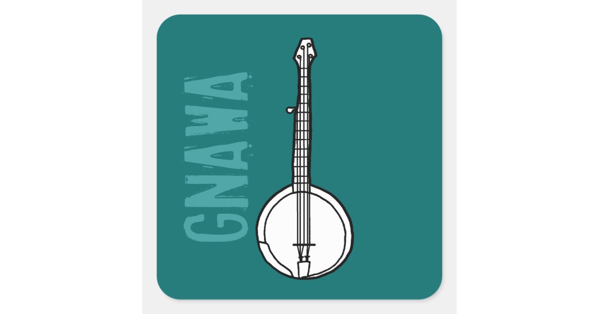 Banjo Gnawa Square Sticker | Zazzle