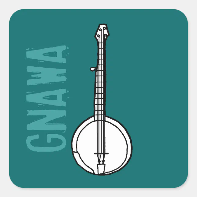 Banjo Gnawa Square Sticker | Zazzle