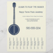 Banjo Lessons Music Teacher Tear Off Strips Flyer | Zazzle