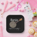Banjo Makes Me Happy Musical Party Paper Plates | Zazzle
