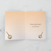 Banjo Musical Instrument Orange Birthday Card | Zazzle