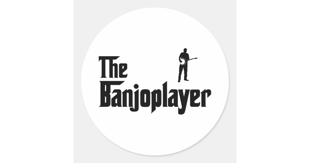 Banjo Player Classic Round Sticker | Zazzle