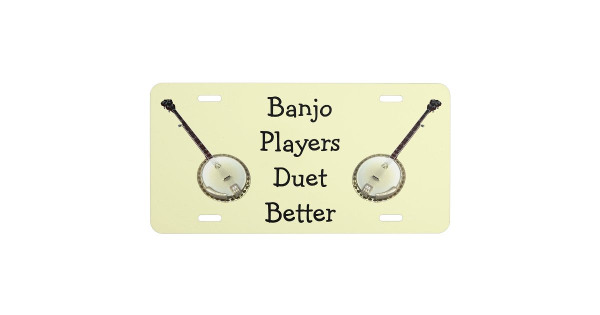 Banjo Players License Plate | Zazzle